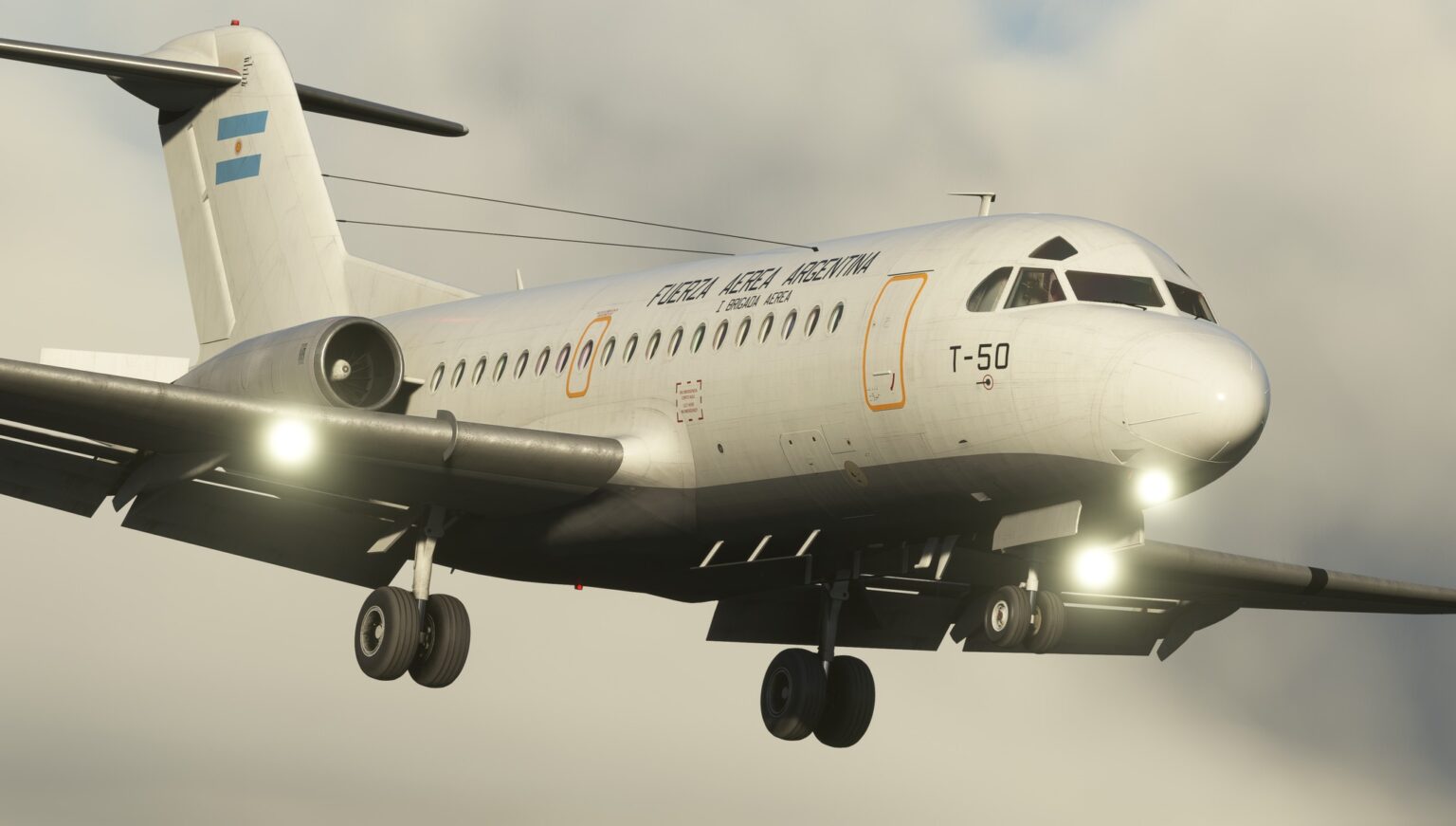 JustFlights Fokker F28 ist kurz vor dem Touchdown – simFlight.DE