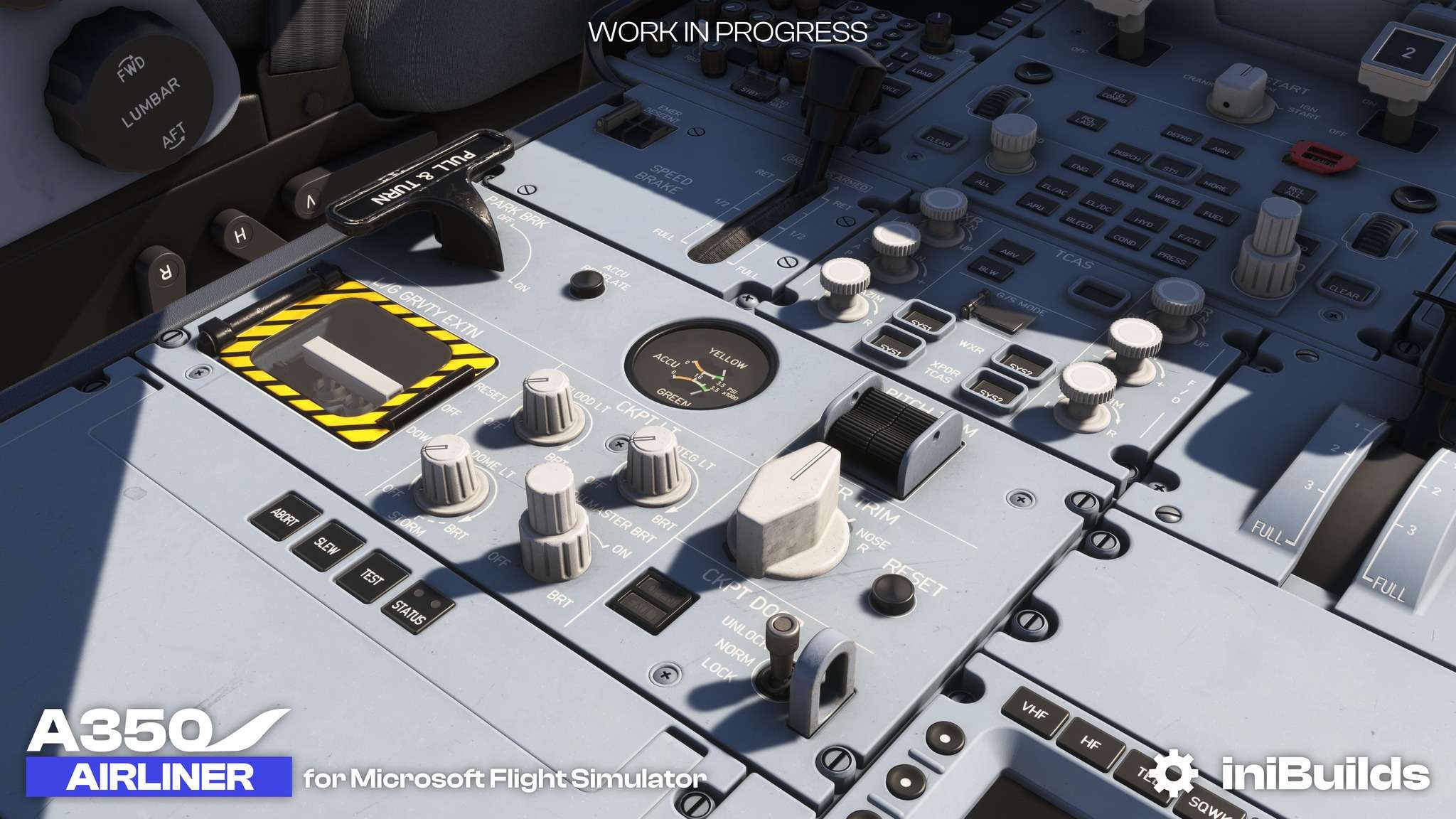 iniBuilds-A350 Die Mittelkonsole mit FMS – simFlight.DE