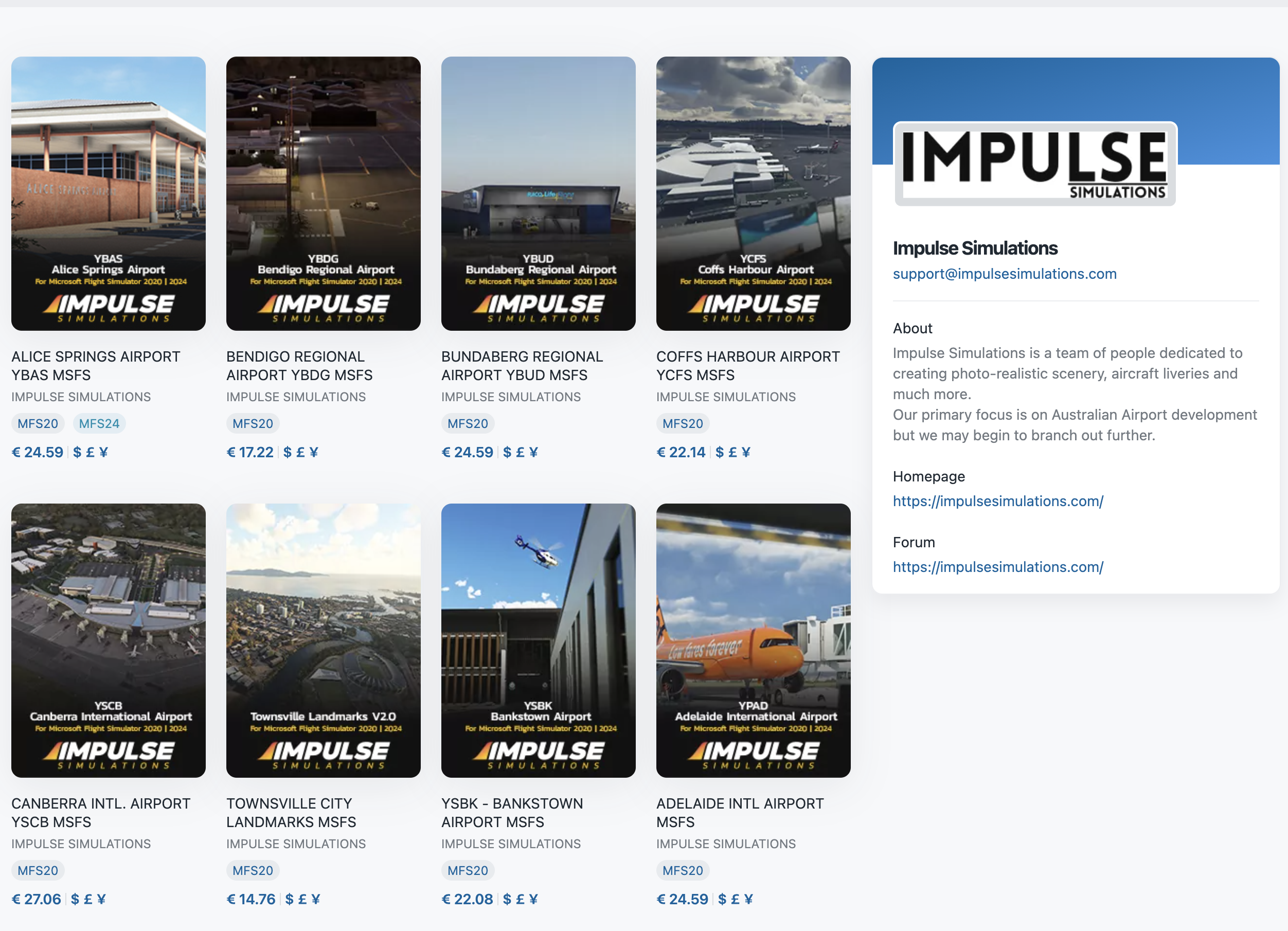 Neue Szenerien aus und für Australien: Impulse Simulations bei simMarket – simFlight.DE